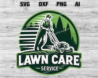Professional Lawn Care & Landscaping Logo Design SVG, PNG, Dxf, AI ...