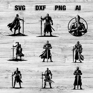20 Medieval Knight Graphics Knight Warrior Cut Files Silhouette, Cameo ...