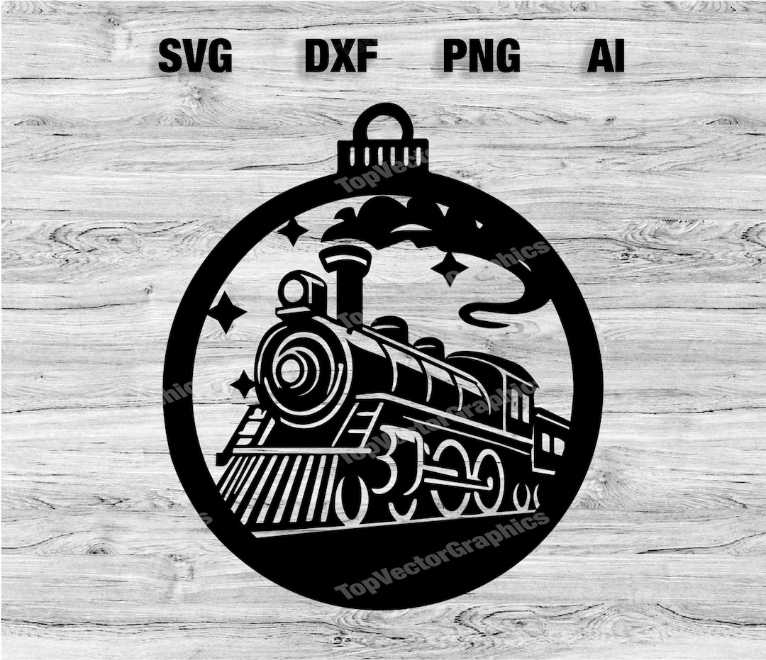 Train Ornament Cut File | Polar Express Ornament Graphic Silhouette ...