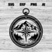 Compass Mountain Cut File | Outdoor Compass Rose Vector Graphic ...