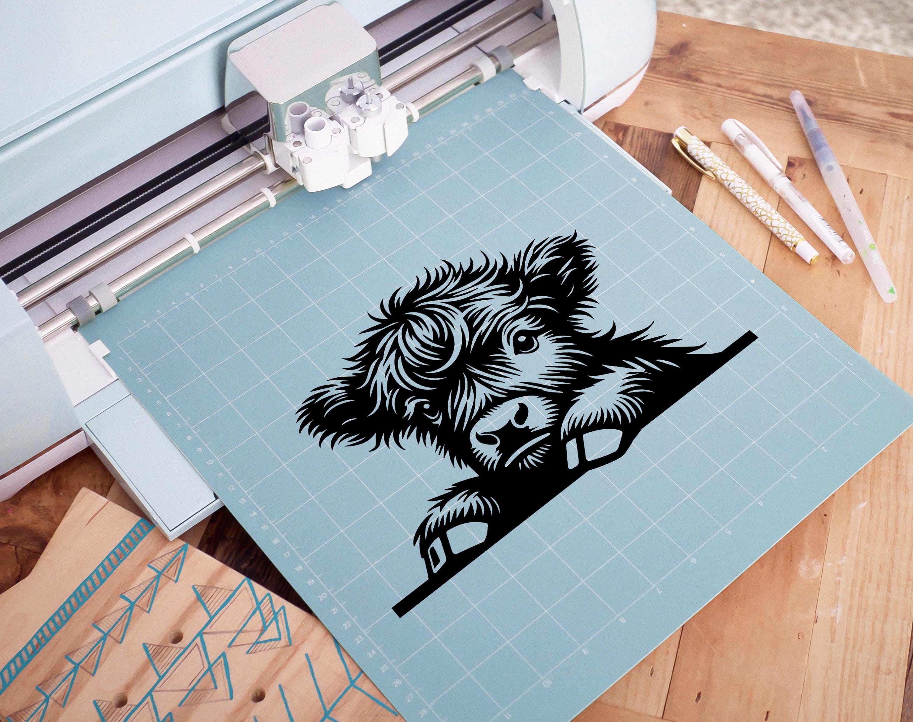 Peeking Highland Cow Head | Highlander Cow Vector Graphic Laser File ...