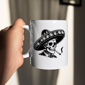 Mariachi Skeleton Smoking Files 420 Skull Vector Silhouette, Cameo ...