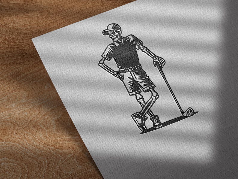 Skeleton Golf Vector Graphic for DIY Crafts and Projects | Skull ...