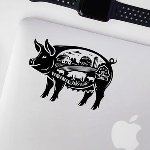 Pig Farm Scene Cut File | Cute Pig Animal Graphic Wall Art Silhouette ...