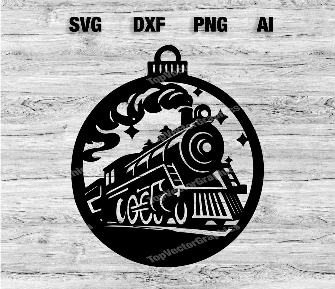 Train Ornament Cut File | Polar Express Ornament Graphic Silhouette ...