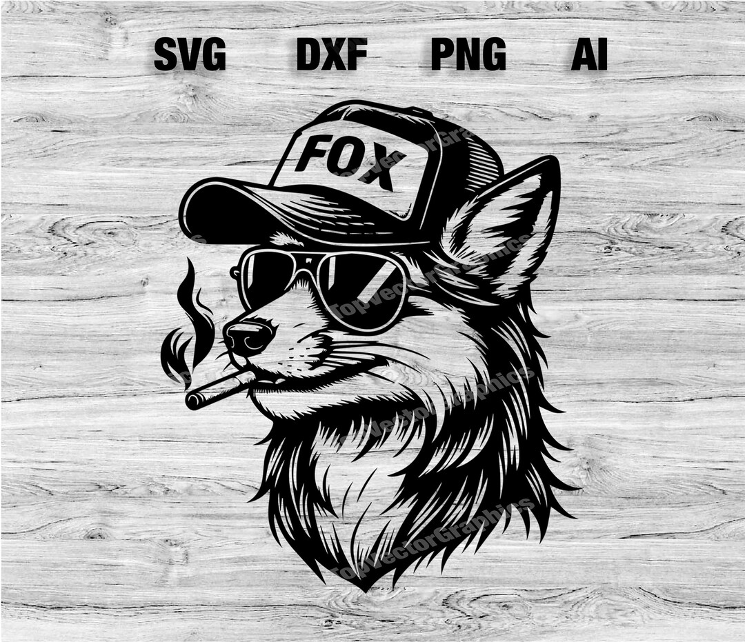 Fox Mullet With Sunglasses Smoking File | Cool Fox Trucker Hat ...