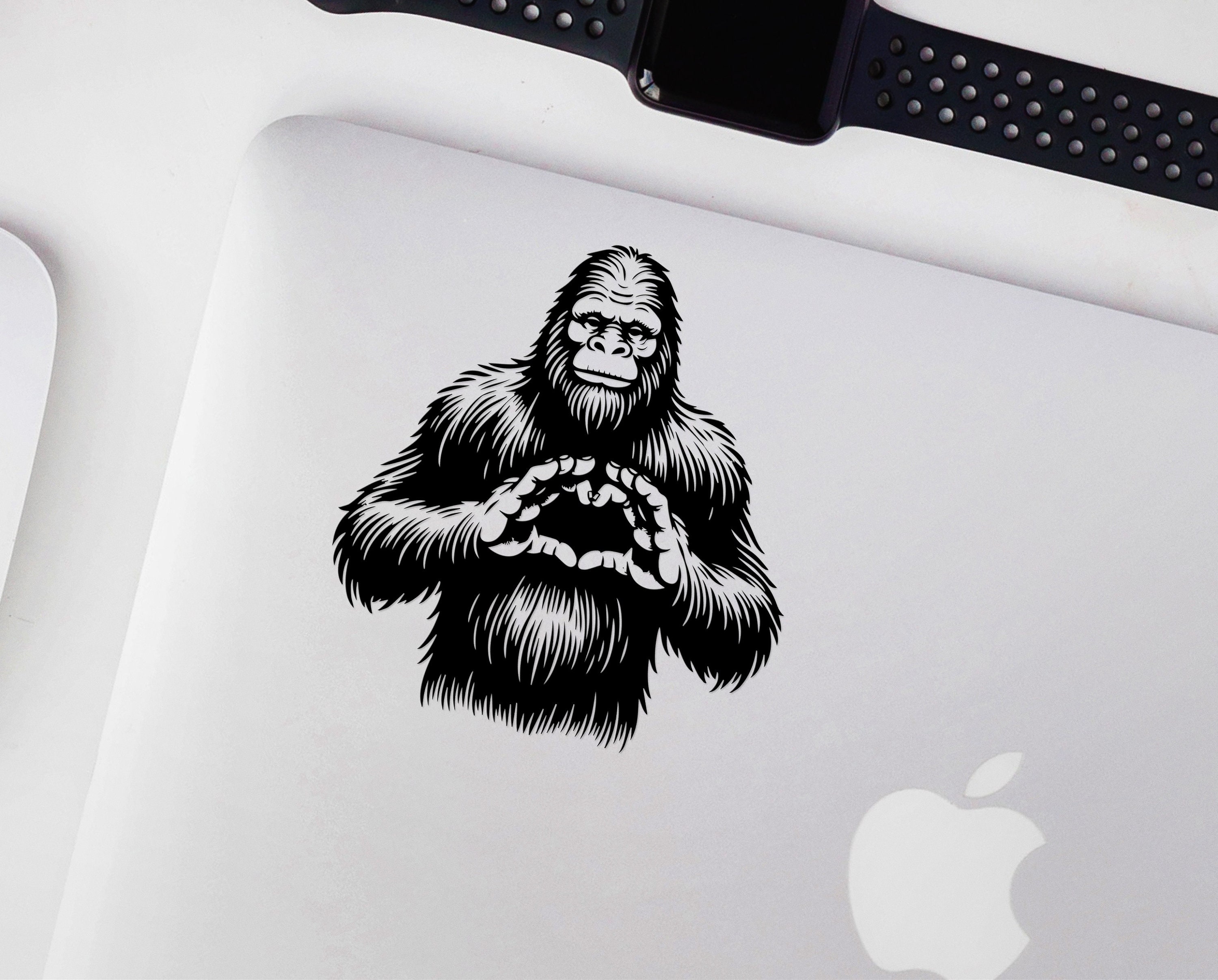 Bigfoot Heart Shape Cut Files | Bigfoot Vector Graphic Silhouette ...