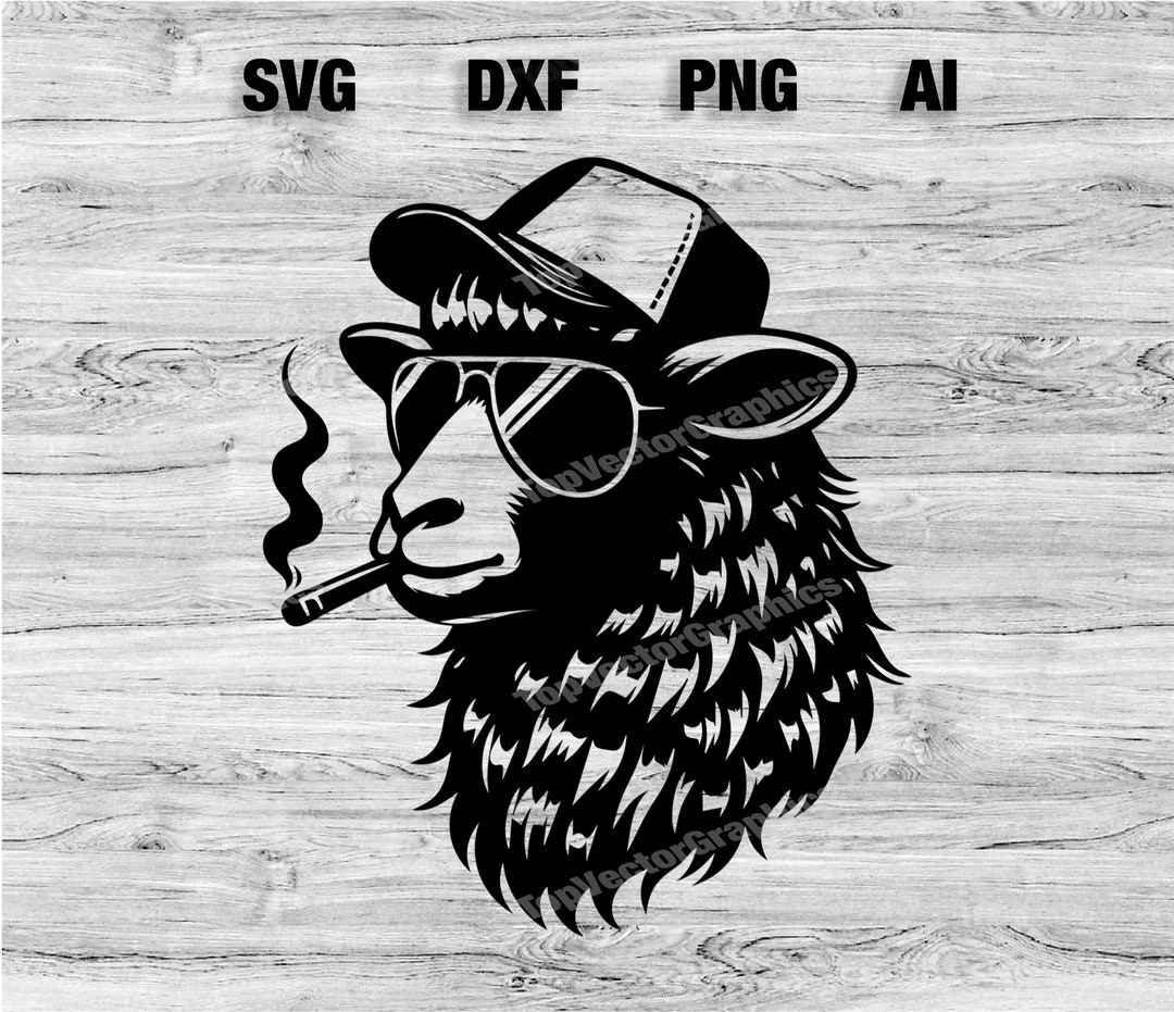 Sheep Mullet With Sunglasses Smoking File | Cool Sheep Trucker Hat ...