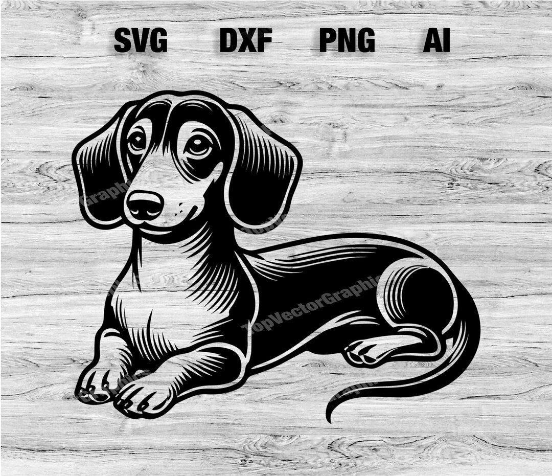 Dachshund Weiner Dog Laying Down | Vector Graphic File Laser File ...