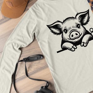 Peeking Pig Head | Pig Vector Graphic Laser File Silhouette Clip Art ...