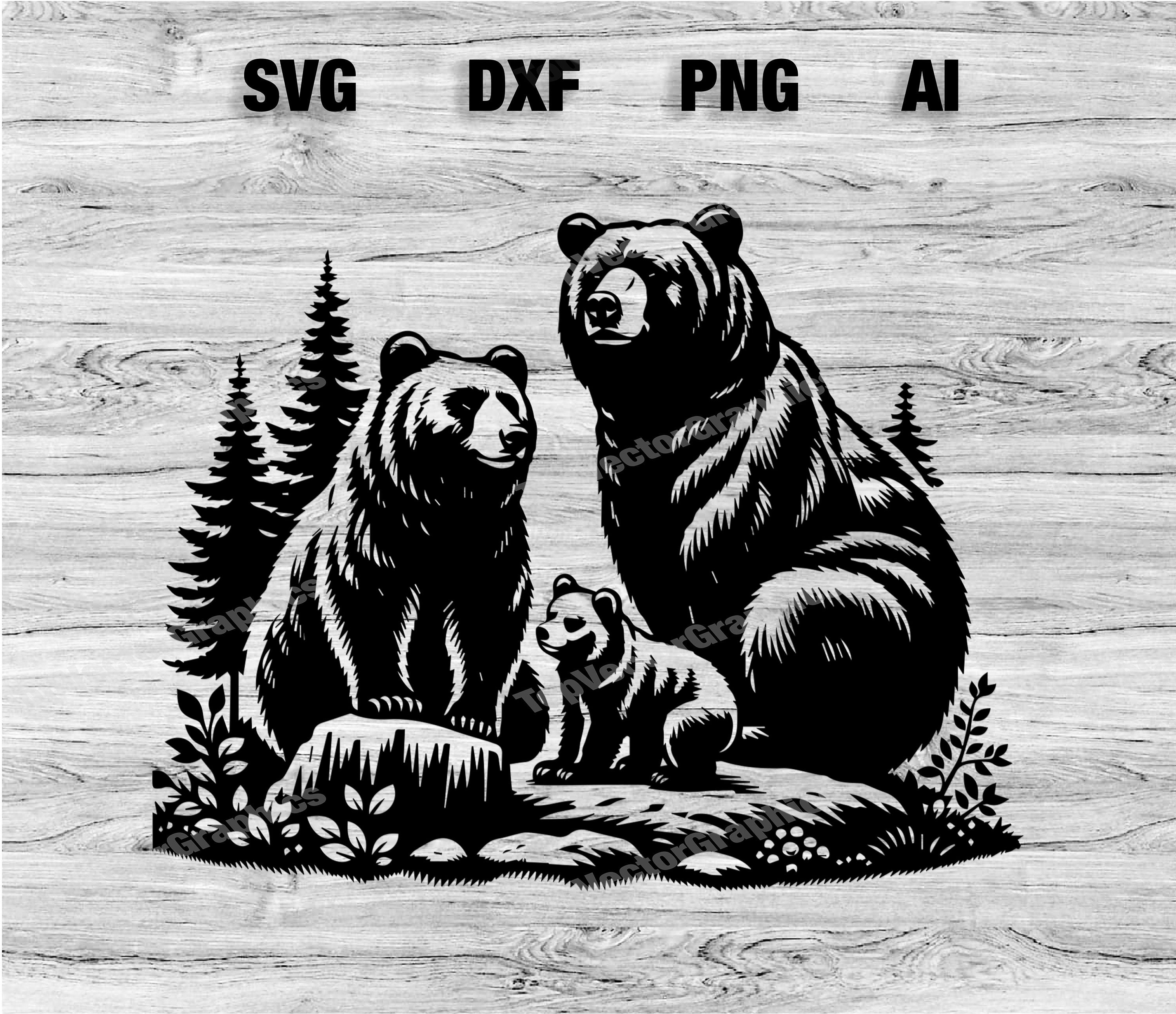 Bear Family Vector Graphic for DIY Crafts and Projects Bear Family ...