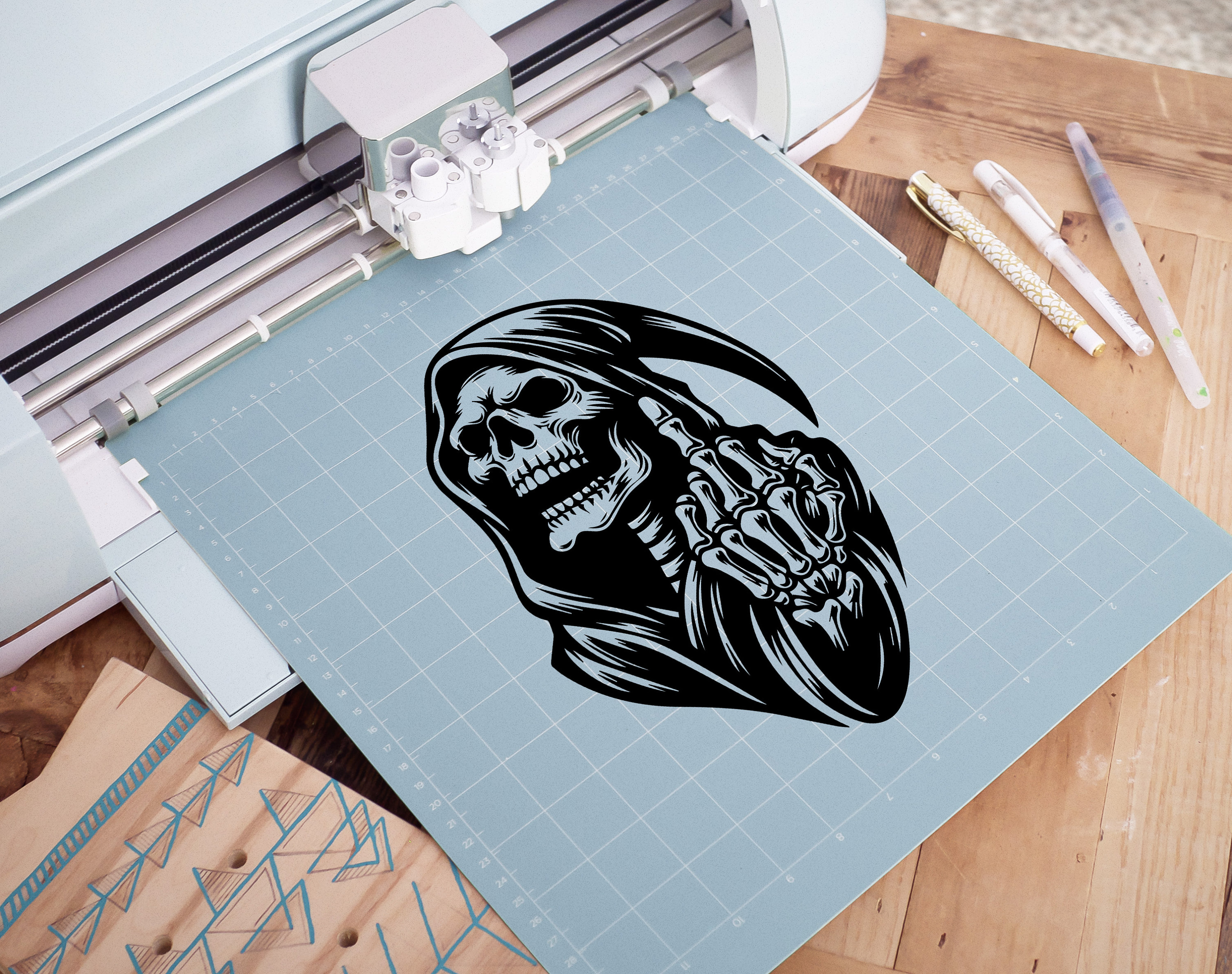 Grim Reaper Skeleton Cut Files Grim Reaper Finger Skull Vector ...