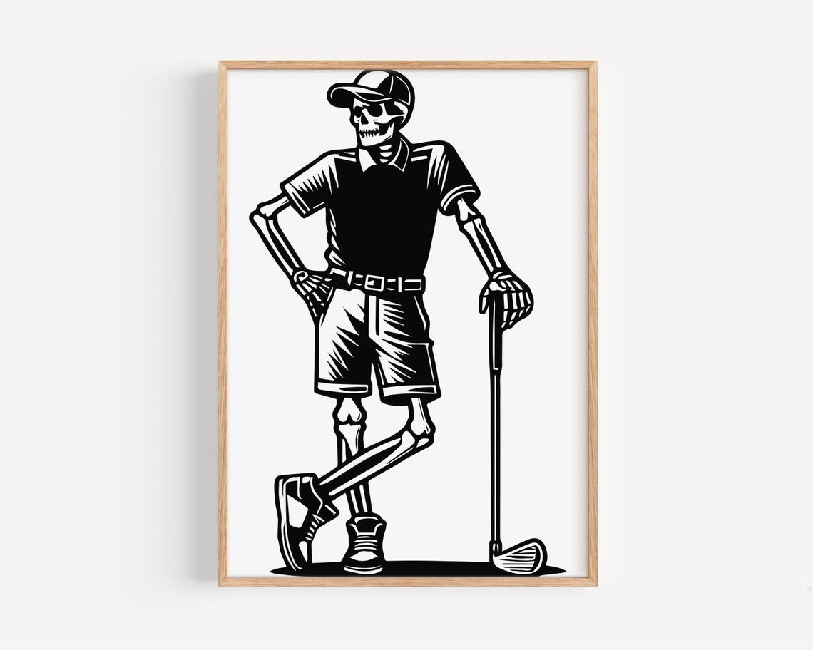 Skeleton Golf Vector Graphic for DIY Crafts and Projects | Skull ...