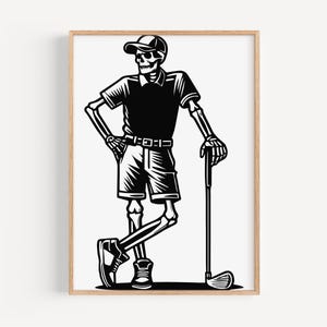 Skeleton Golf Vector Graphic for DIY Crafts and Projects | Skull ...