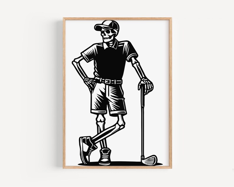 Skeleton Golf Vector Graphic for DIY Crafts and Projects | Skull ...