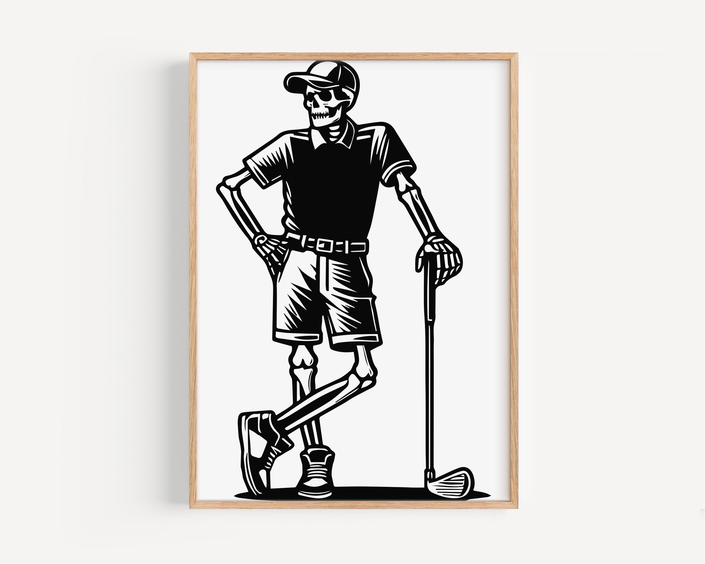 Skeleton Golf Vector Graphic for DIY Crafts and Projects | Skull ...
