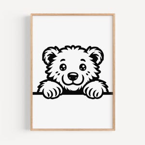 Peeking Polar Bear Head | Polar Bear Vector Graphic Laser File ...