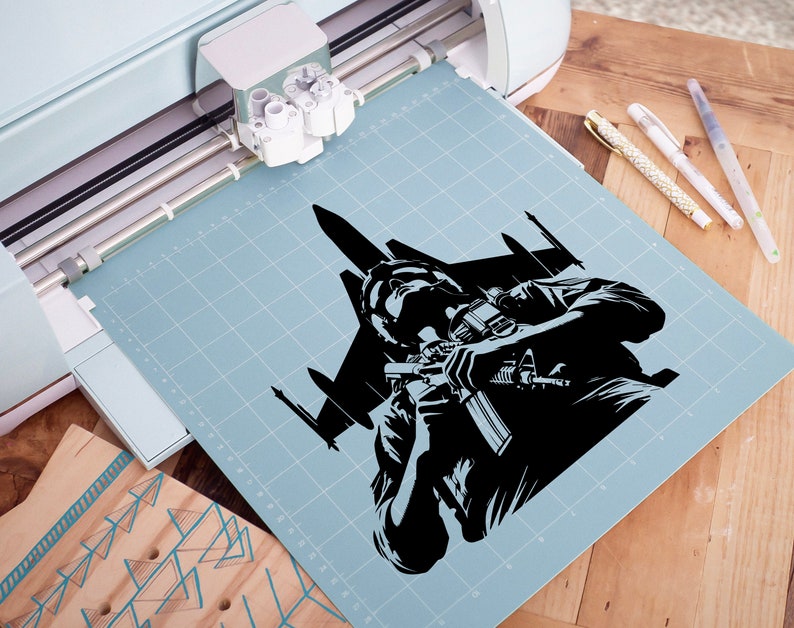 US Air Force Soldier File American Fighter Pilot Flag Silhouette, Cameo ...