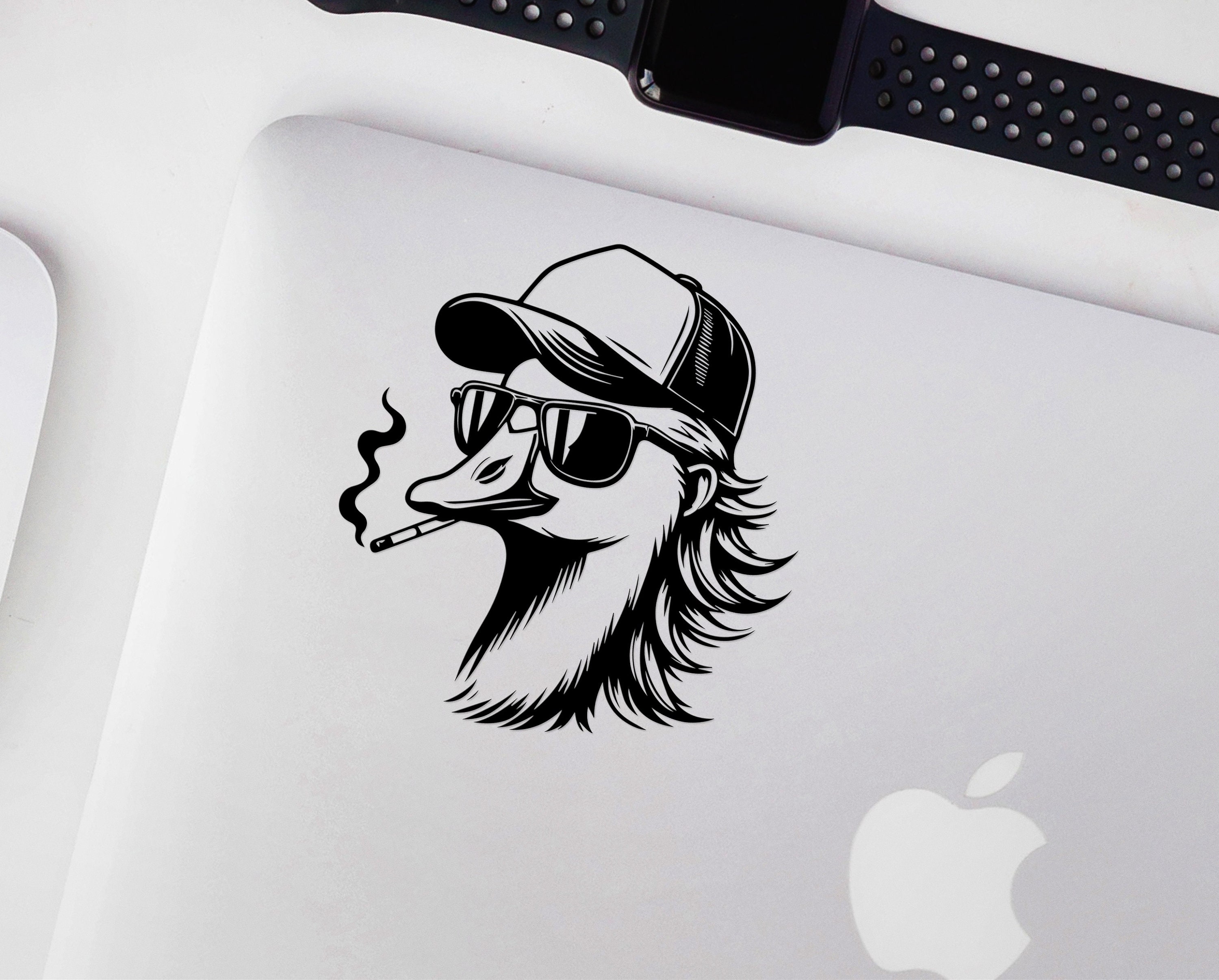 Goose Mullet With Sunglasses Smoking File Cool Goose Trucker Hat ...