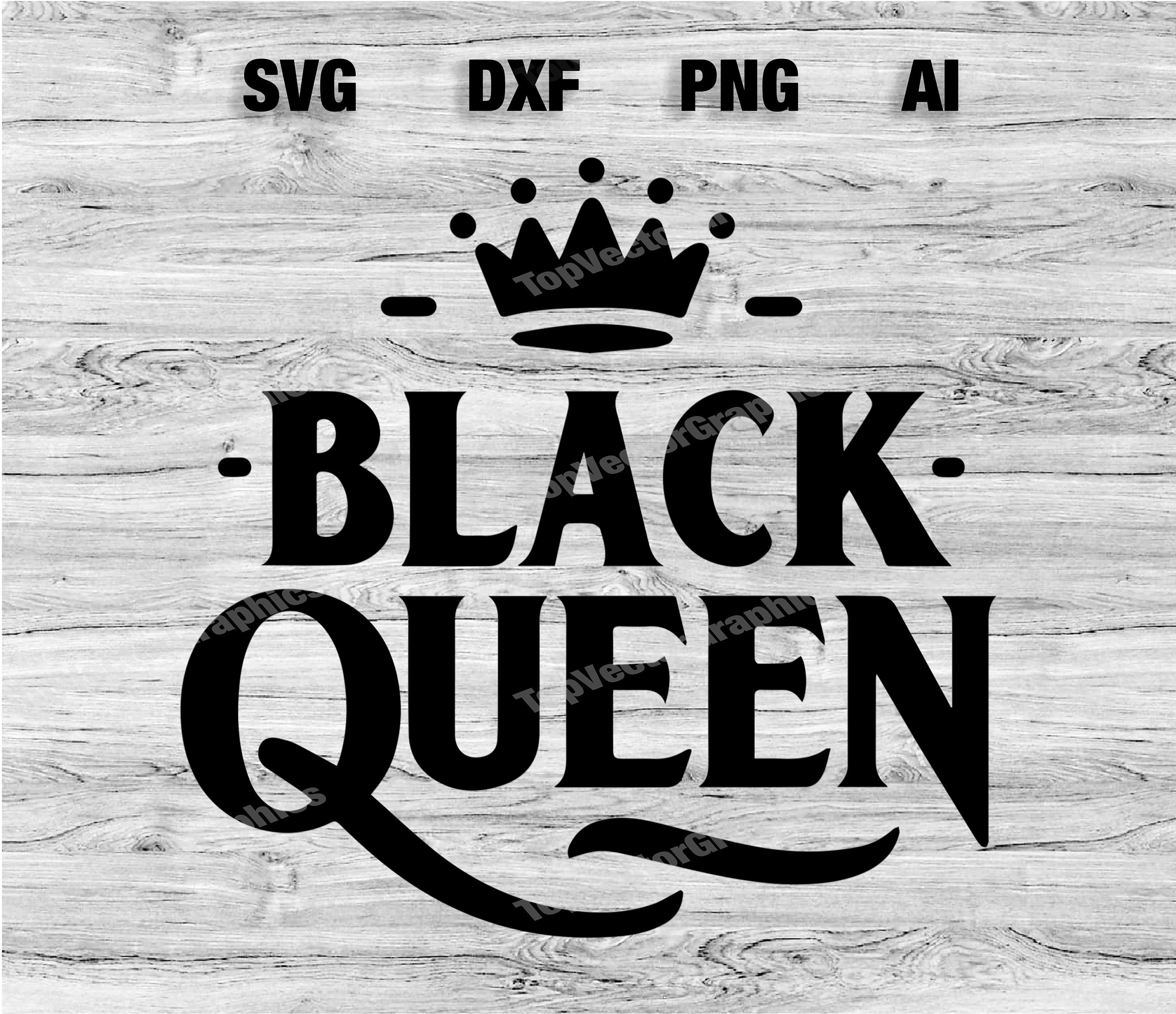 Black Queen Crown Silhouette Cut Files Black Queen Vector Silhouette ...