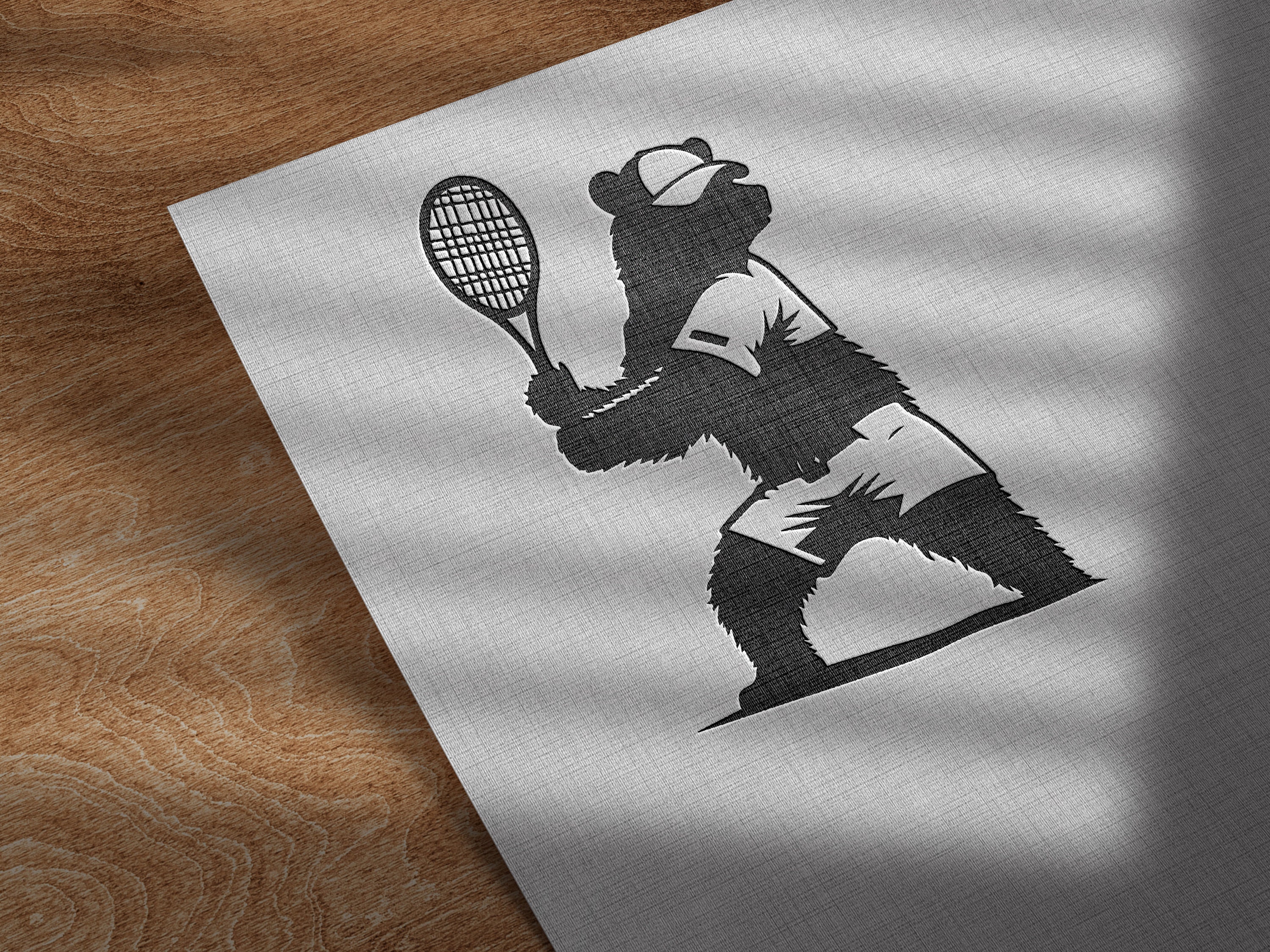 Bear Tennis Player Silhouette Cut Files | Fun Bear Tennis Vector ...