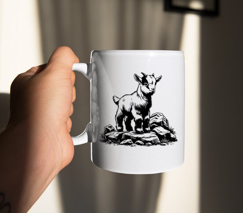 Baby Goat on Rocks Cut Files Billy Goat Vector Silhouette, Cameo ...