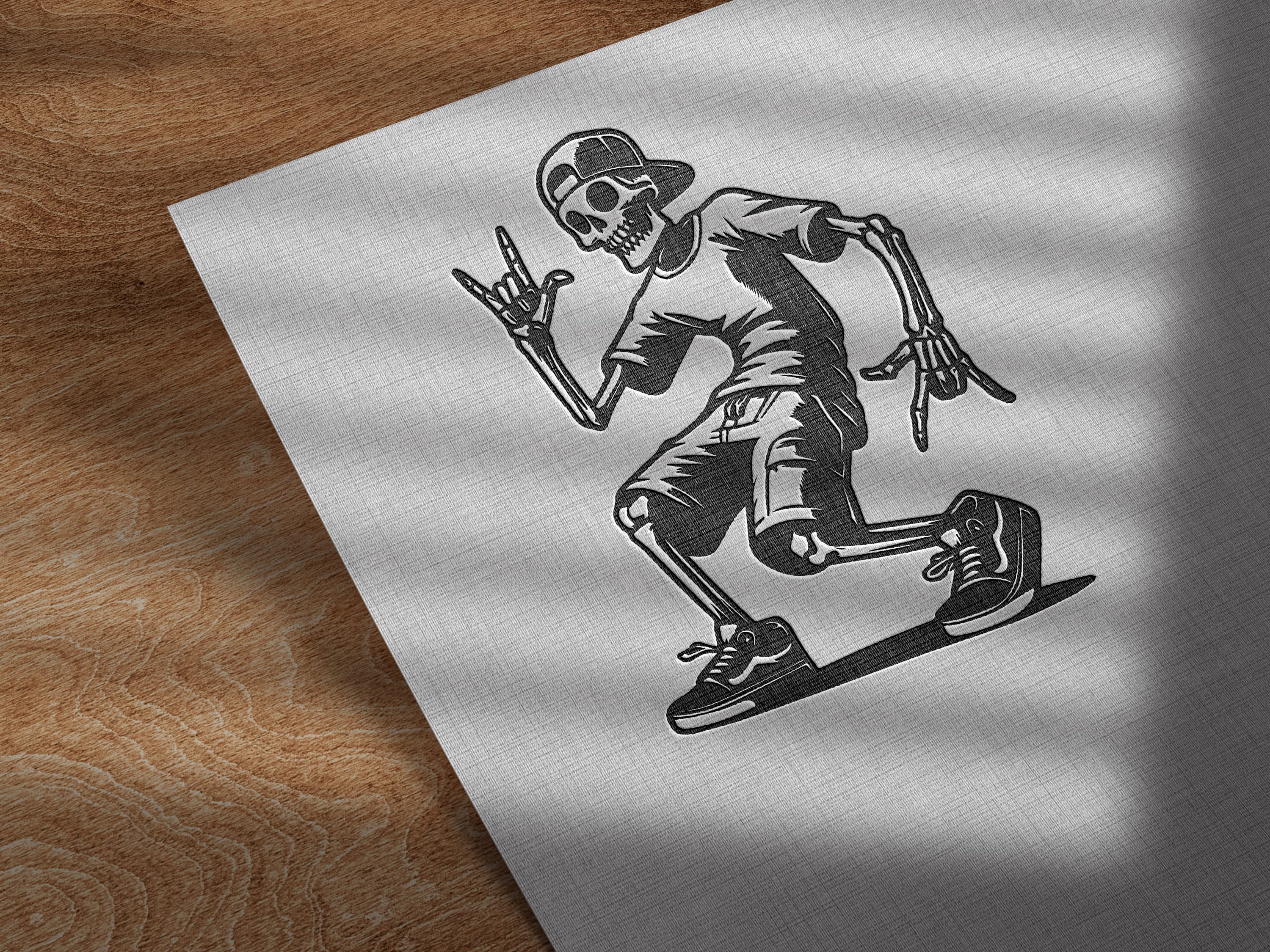 Skater Skeleton Rock and Roll Cut Files | Skater Skull Vector ...