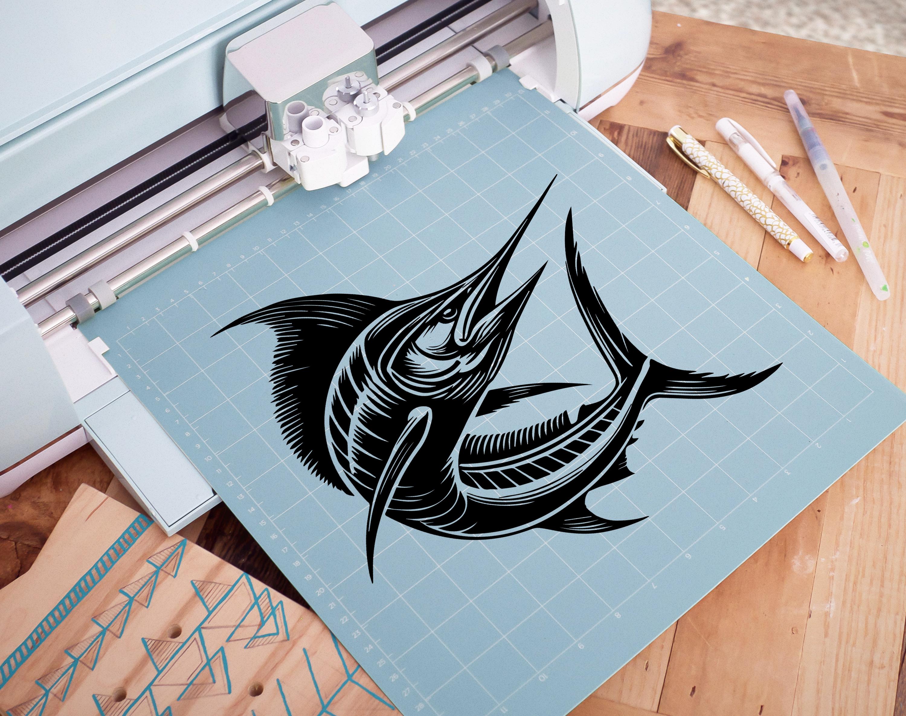 Marlin Fish Cut File | Outdoor Fishing Graphic Wall Art Silhouette ...