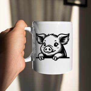 Peeking Pig Head | Pig Vector Graphic Laser File Silhouette Clip Art ...