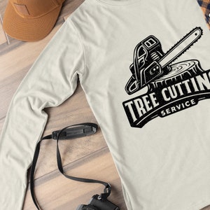Professional Tree Cutting Service Logo Design- Chainsaw - SVG, PNG, Dxf ...
