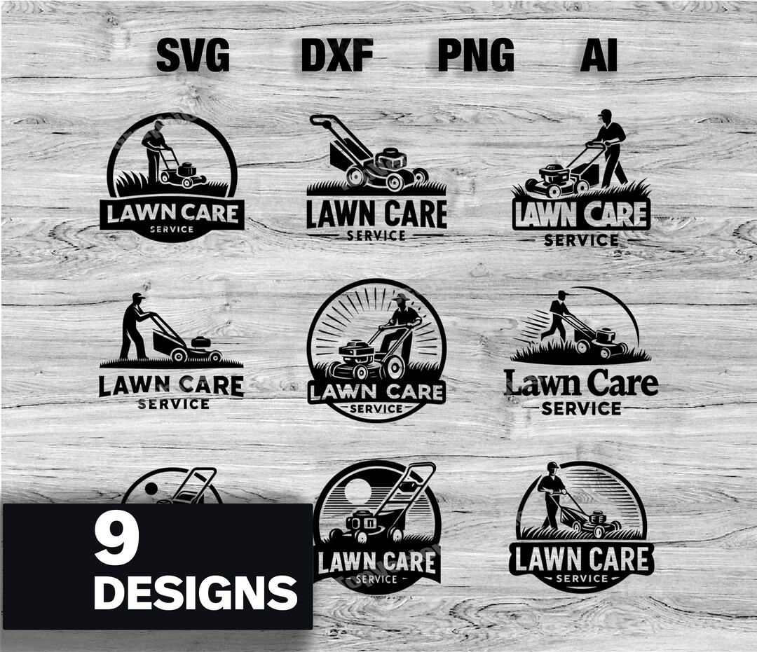 9 Professional Lawn Care & Landscaping Logo Design - SVG, PNG, Dxf, AI ...