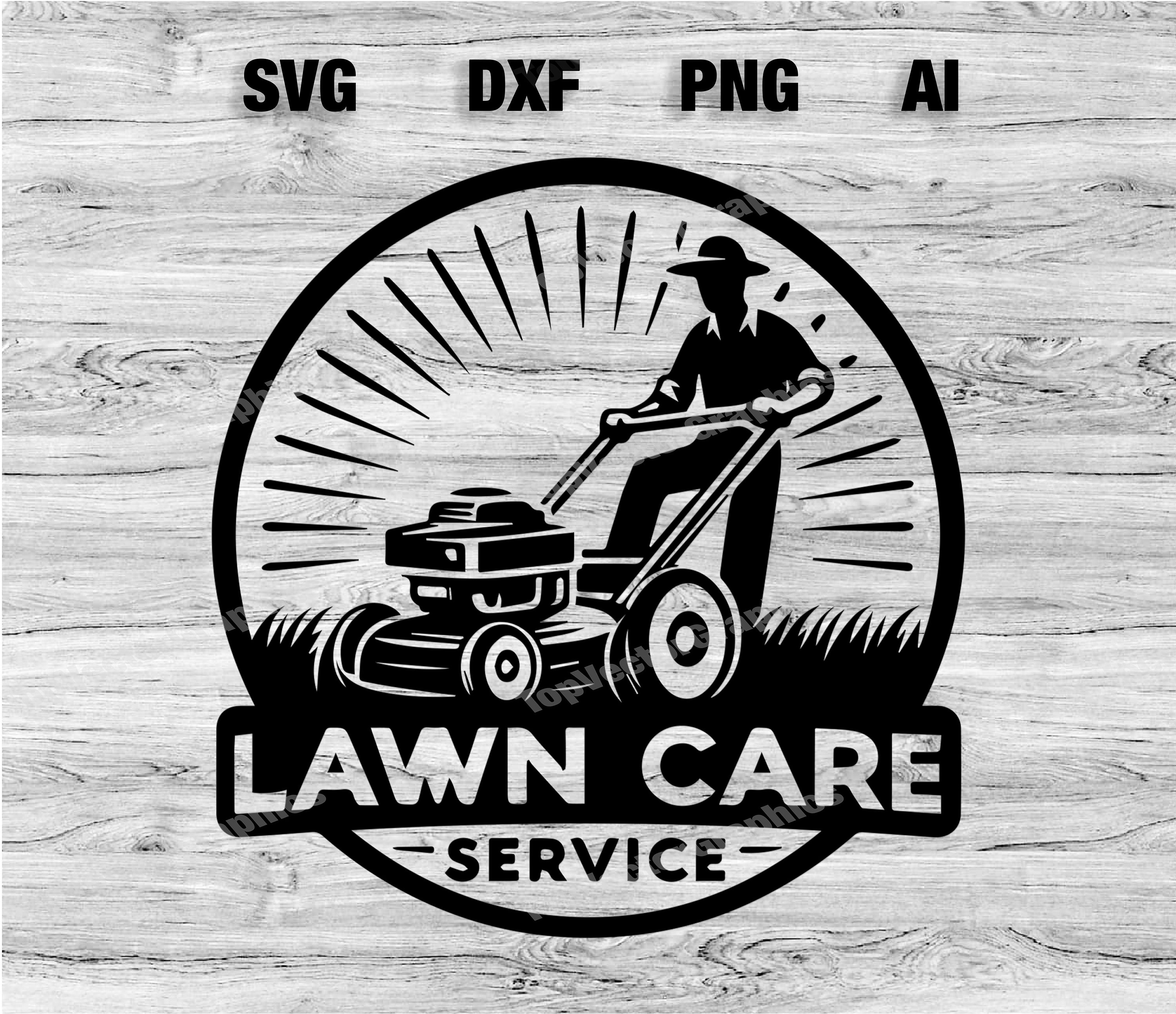 Professional Lawn Care & Landscaping Logo Design SVG, PNG, Dxf, AI ...