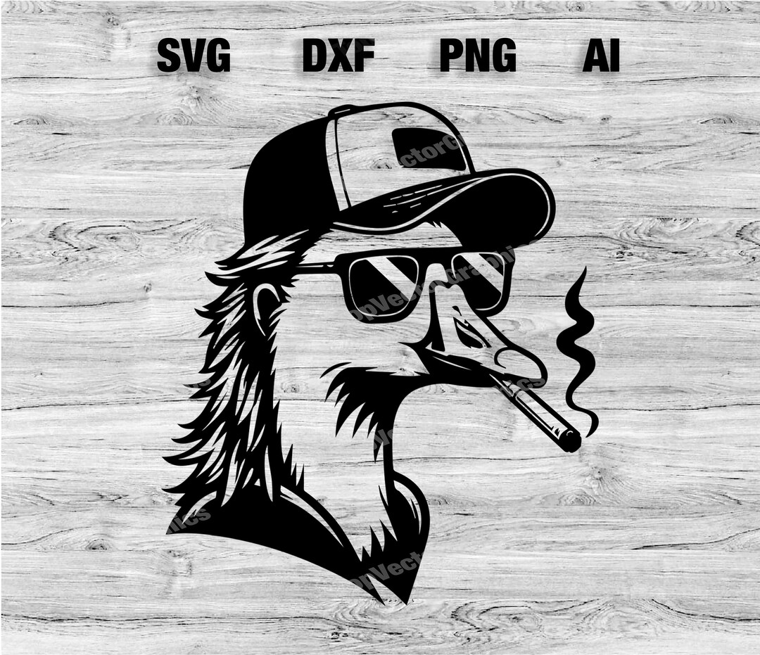 Goose Mullet With Sunglasses Smoking File | Cool Goose Trucker Hat ...