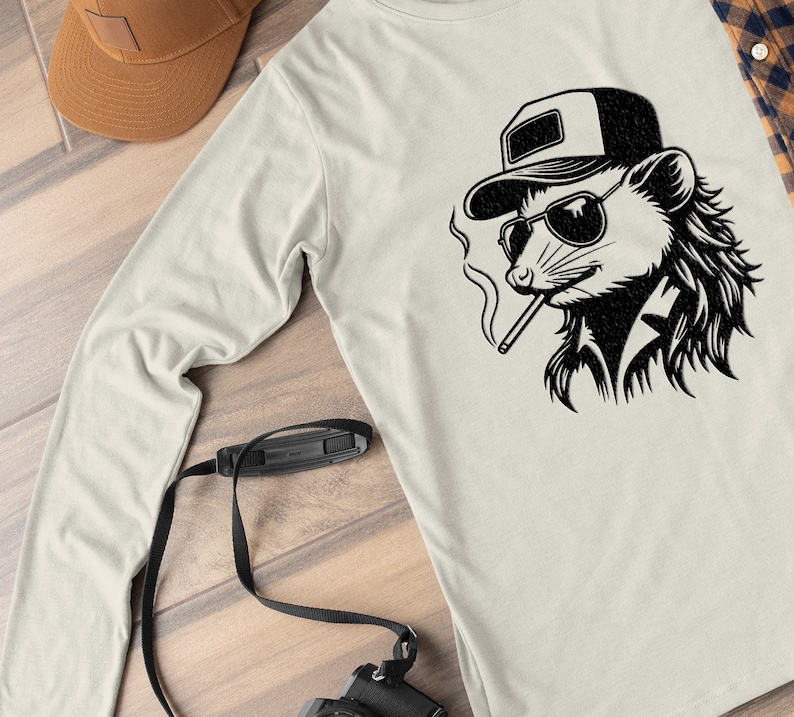 Possum Mullet With Sunglasses Smoking File | Cool Possum Trucker Hat ...