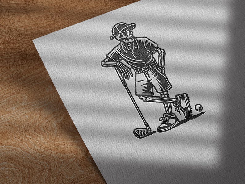 Skeleton Golf Vector Graphic for DIY Crafts and Projects | Skull ...