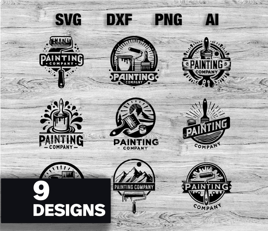 9 Professional Painting Company Logo Design - SVG, PNG, Dxf, AI Files ...