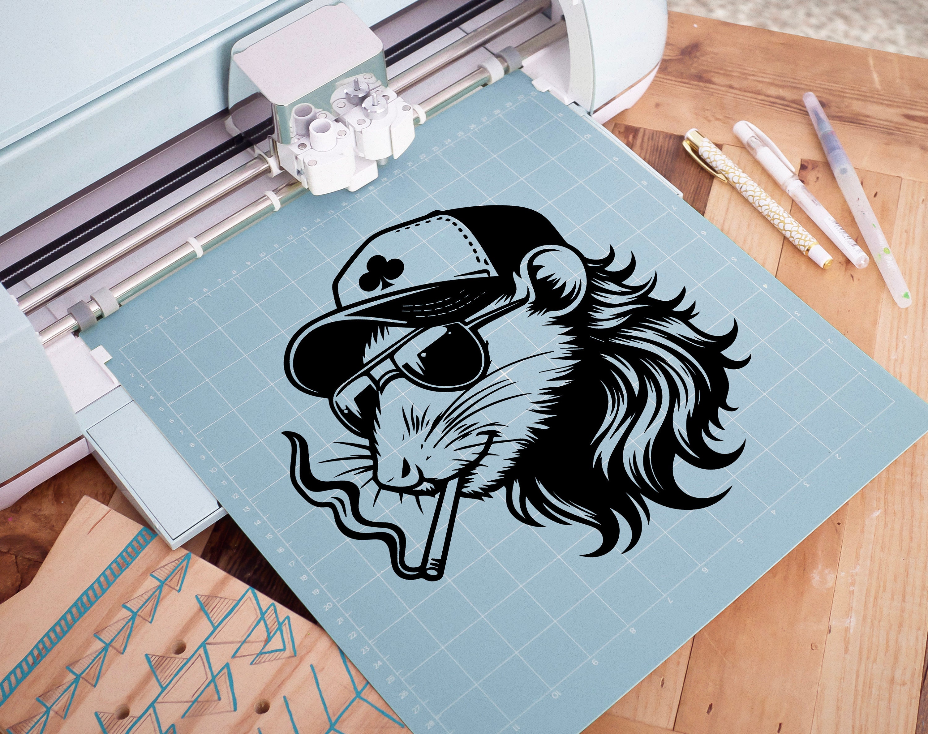 Rat Mullet With Sunglasses Smoking File Cool Rat Mouse Trucker Hat ...