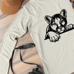 Peeking Puma Head | Feline Vector Graphic Laser File Silhouette Clip ...