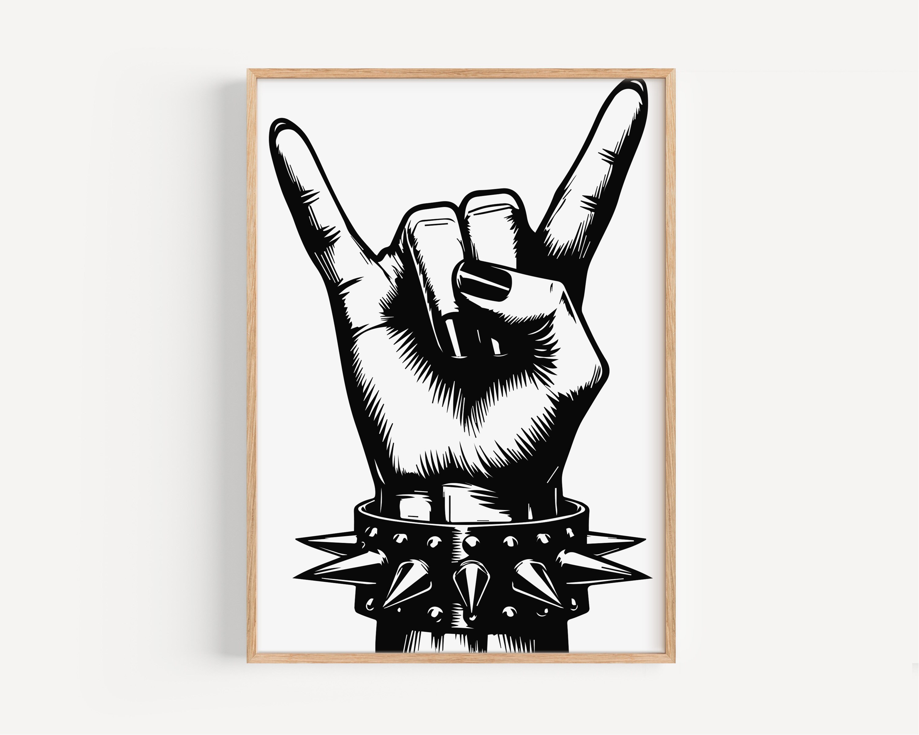 Punk Hand Rock and Roll Sign Cut Files Rock and Roll Sign Vector ...