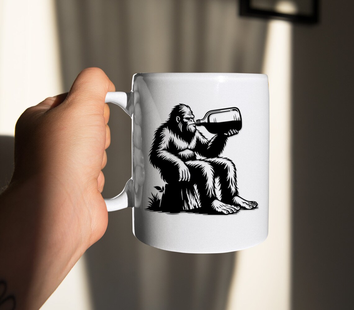 Bigfoot Moonshine Silhouette Cut Files | Funny Bigfoot Vector ...