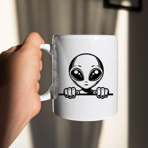Peeking Alien Head | Alien Vector Graphic Laser File Silhouette Clip ...
