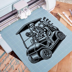 Skeleton Golf Cart Premium SVG for DIY Crafts and Project | Skull ...