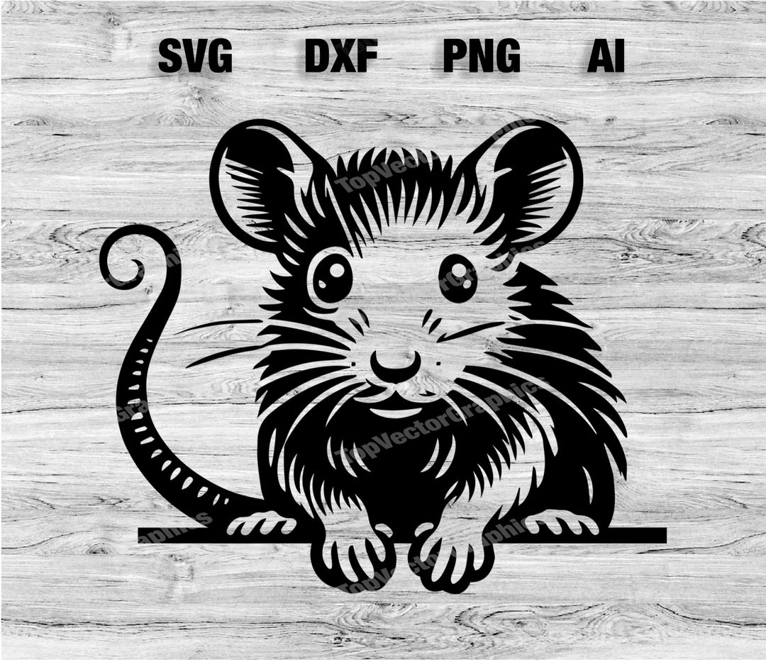 Peeking Mouse Head | Rat Vector Graphic Laser File Silhouette Clip Art ...