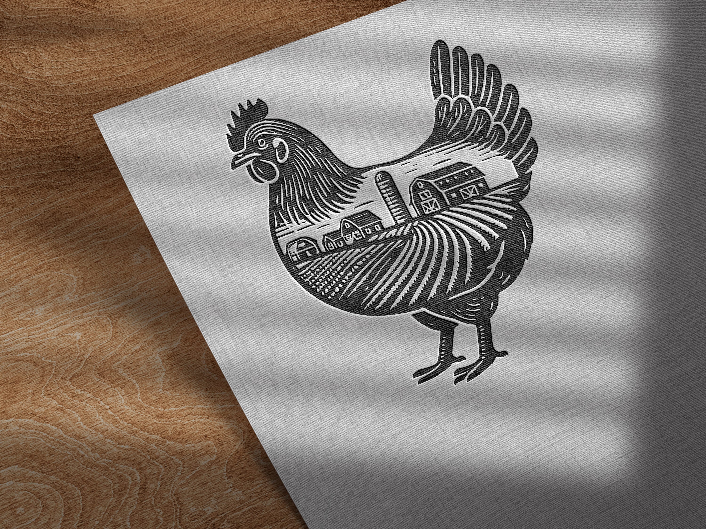 Chicken Farm Scene Cut File | Rooster Graphic Wall Art Silhouette ...