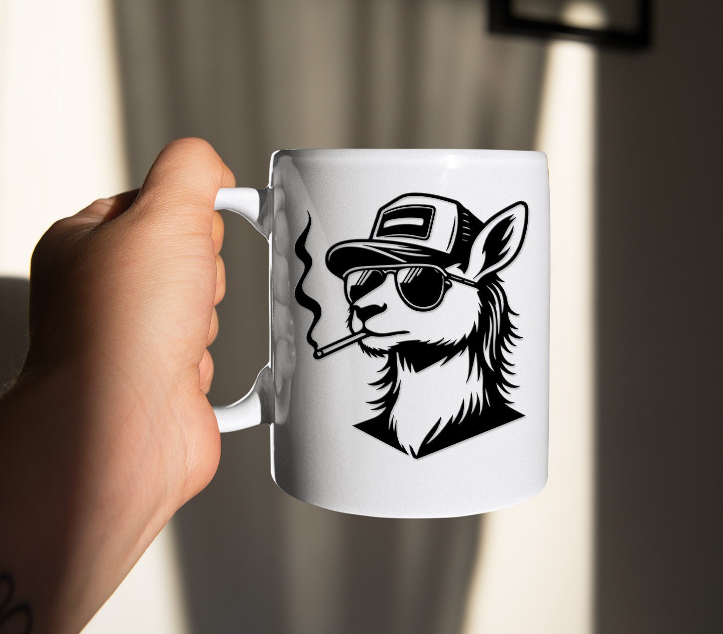 Kangaroo Mullet With Sunglasses Smoking SVG, PNG, Dxf, Ai File Cool ...