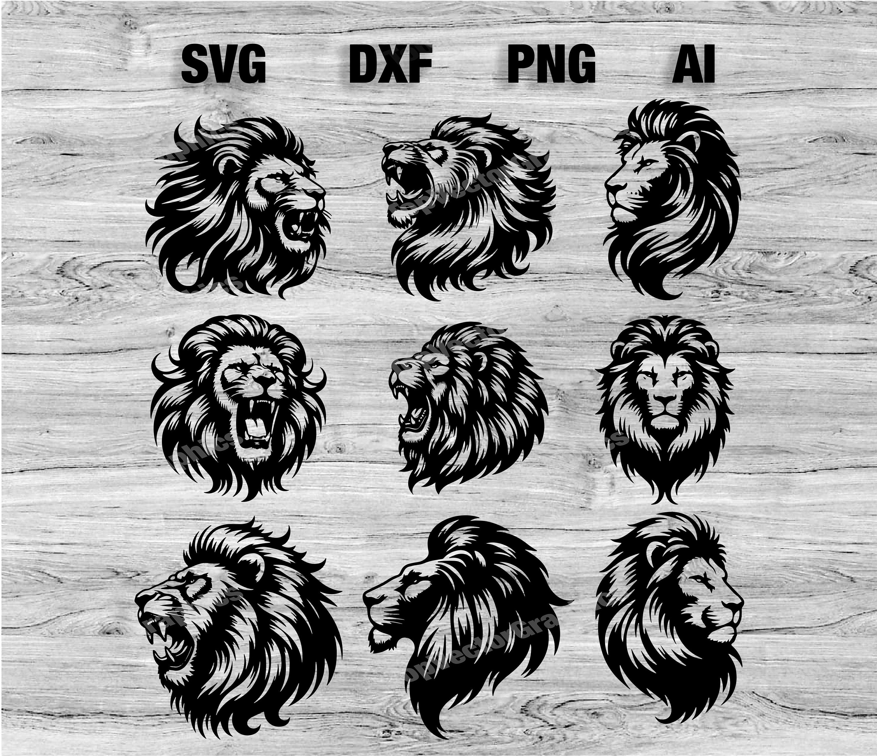 20 Lion Head Cut Files | Lion King Vector Graphic Silhouette, Cameo ...
