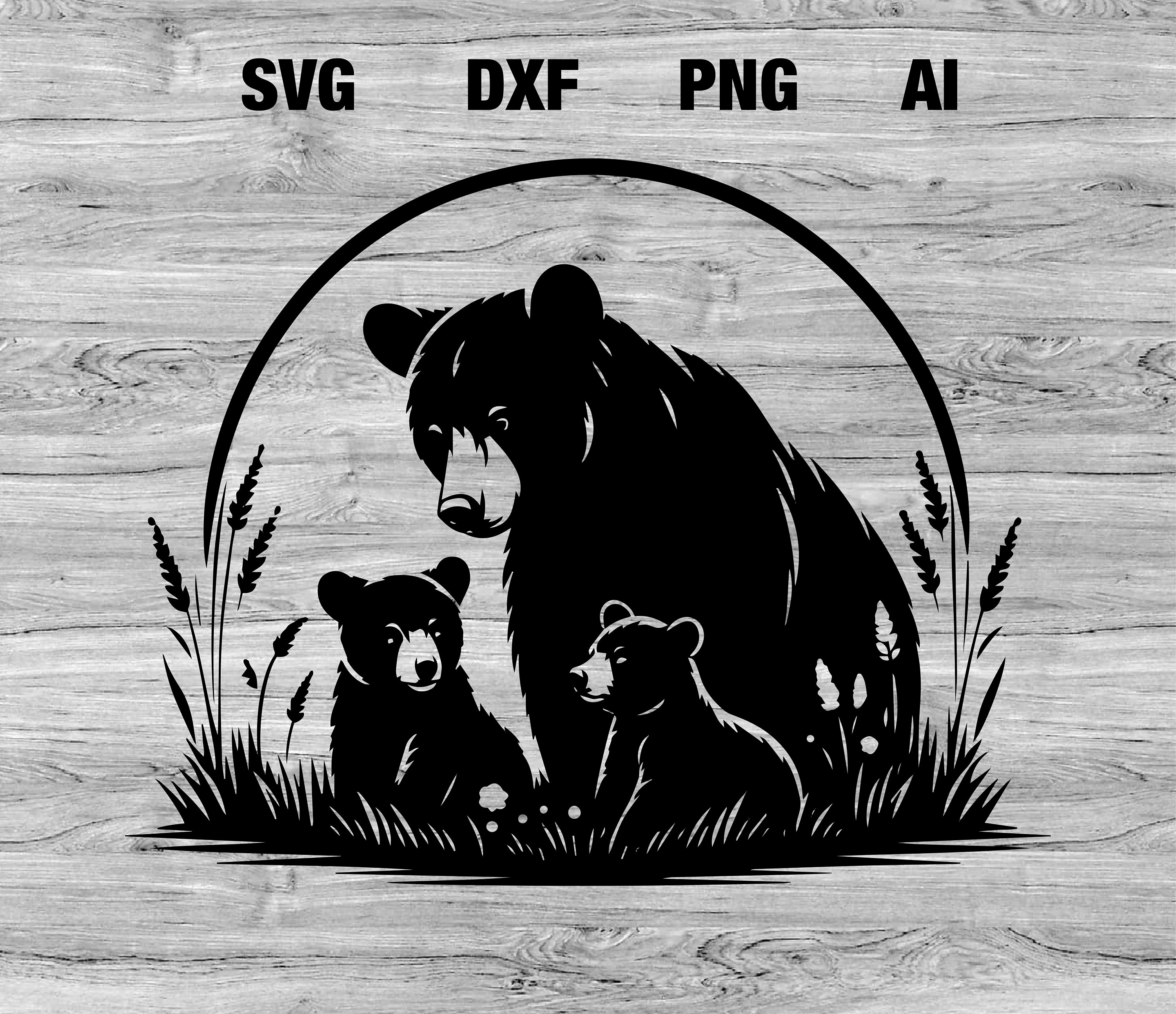 Bear Family Vector Graphic for DIY Crafts and Projects Bear Family ...