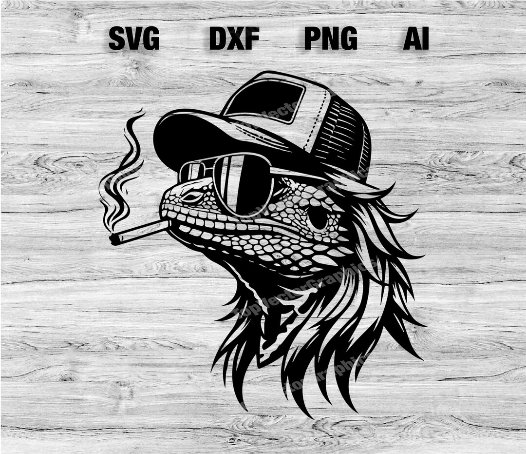 Lizard Mullet With Sunglasses Smoking File | Cool Lizard Trucker Hat ...