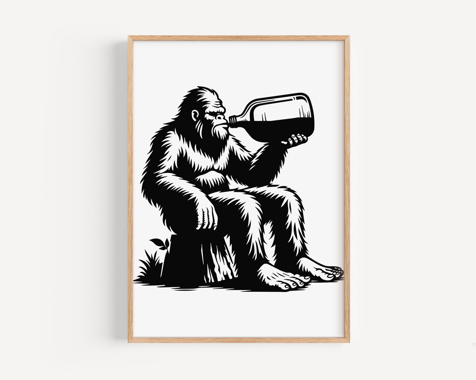 Bigfoot Moonshine Silhouette Cut Files | Funny Bigfoot Vector ...