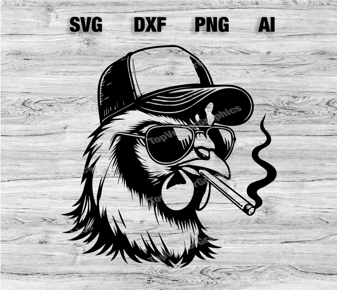 Chicken Mullet With Sunglasses Smoking SVG, PNG, Dxf, Ai File Cool ...